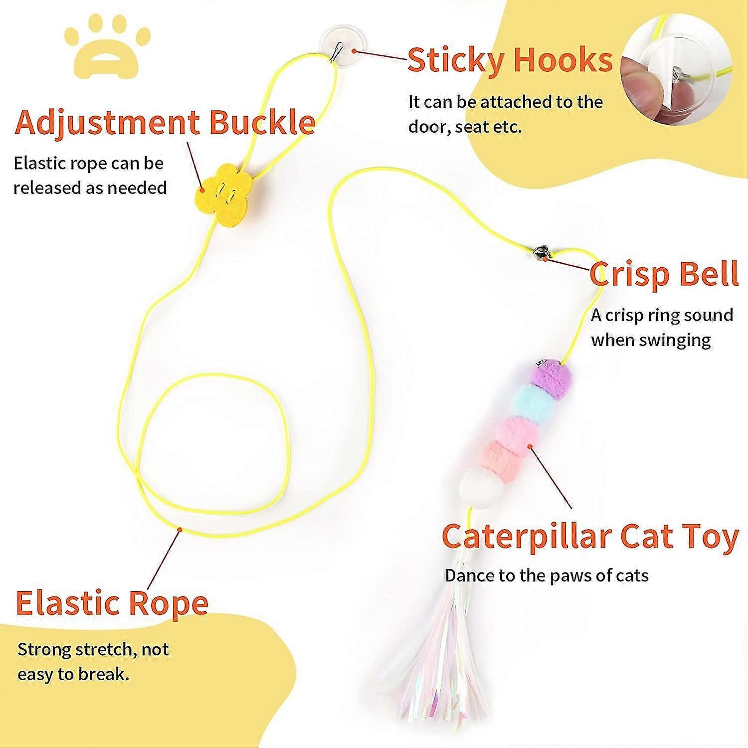 Door Hanging Cat Toy, 4 Pcs Cat Toys Interactive For Indoor Cats, Jumpy ...