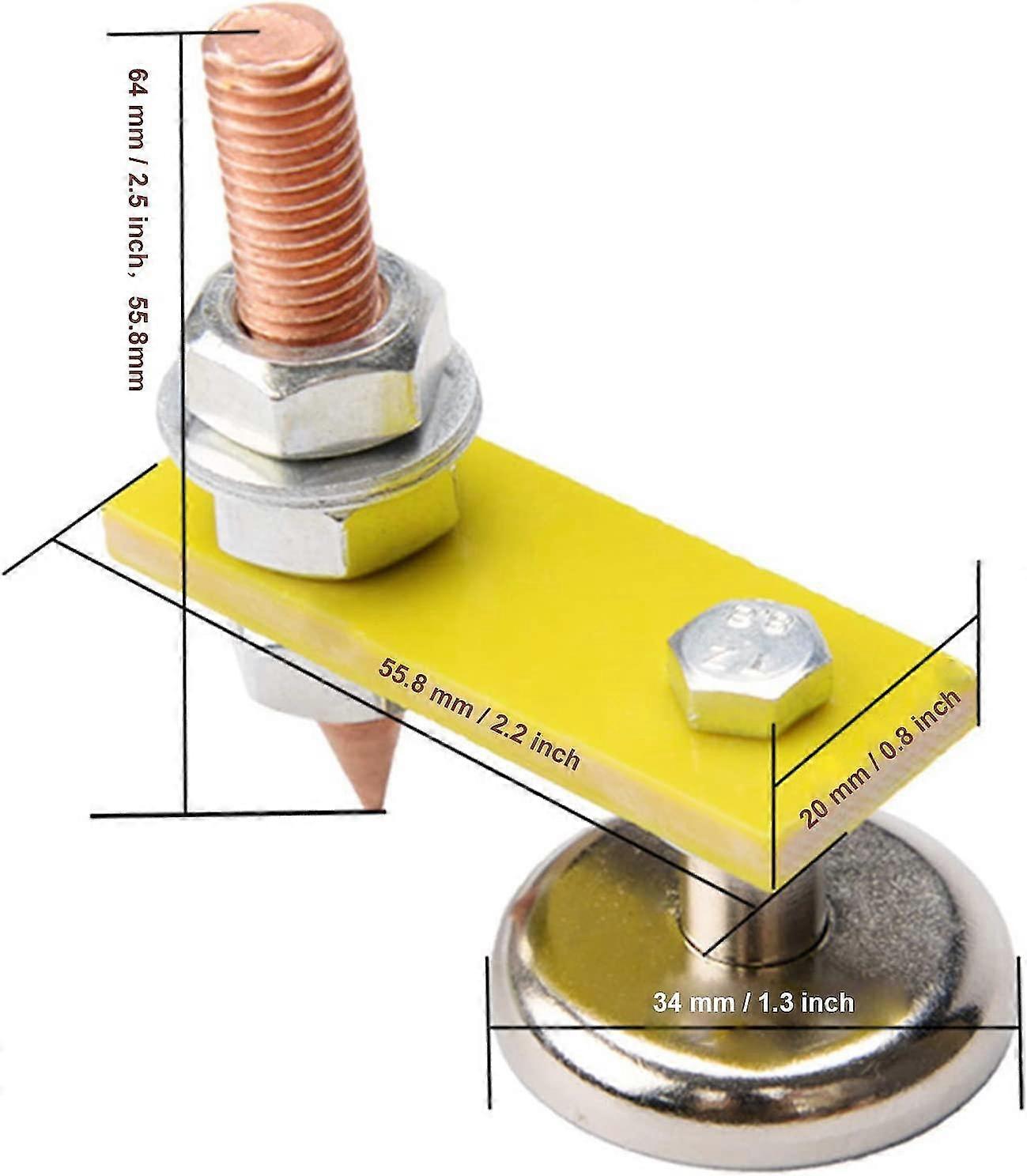 2pcs Welding Magnet Head Ground Clamp Connector Magnetic Welding Clamp ...