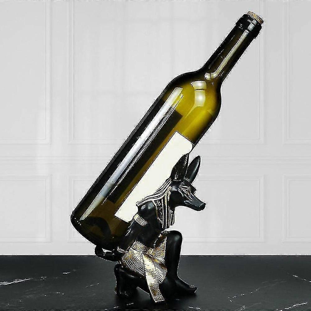 Resin Anubis God Wine Rack Figurines Modern Egypt Dog Miniatures ...