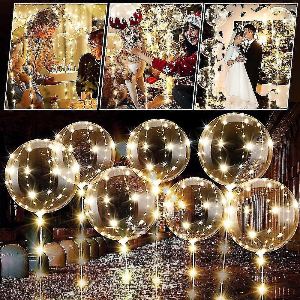 LED Balloons Light Up Colorful Bobo Balloons Transparent Light Bubble ...