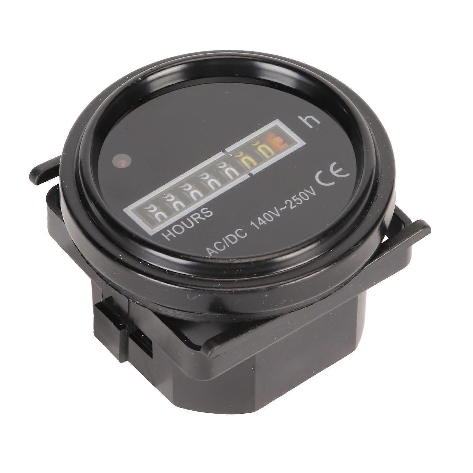 Round Hour Meter Professional High Accuracy 140-250V AC DC Mechanical ...