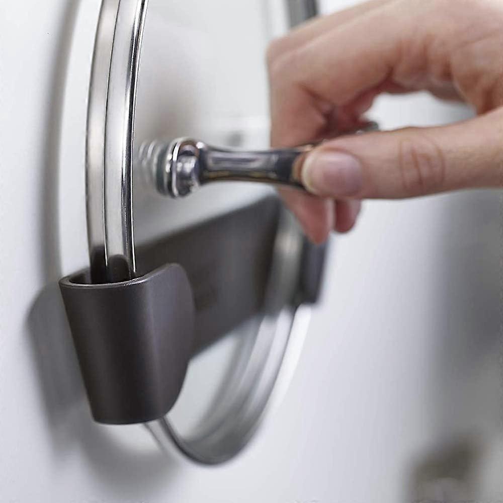 3 Pairs Pot Lid Holder, Abs Wall Mounted Pot Lid Rack Organizer Holder ...