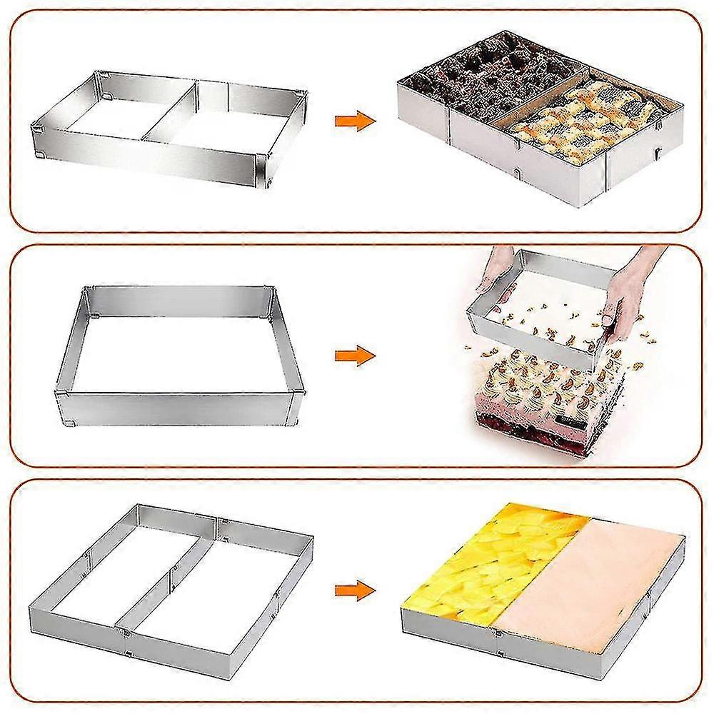 Baking Mould Square, Adjustable, Rectangular Cake Frame Cake Ring ...