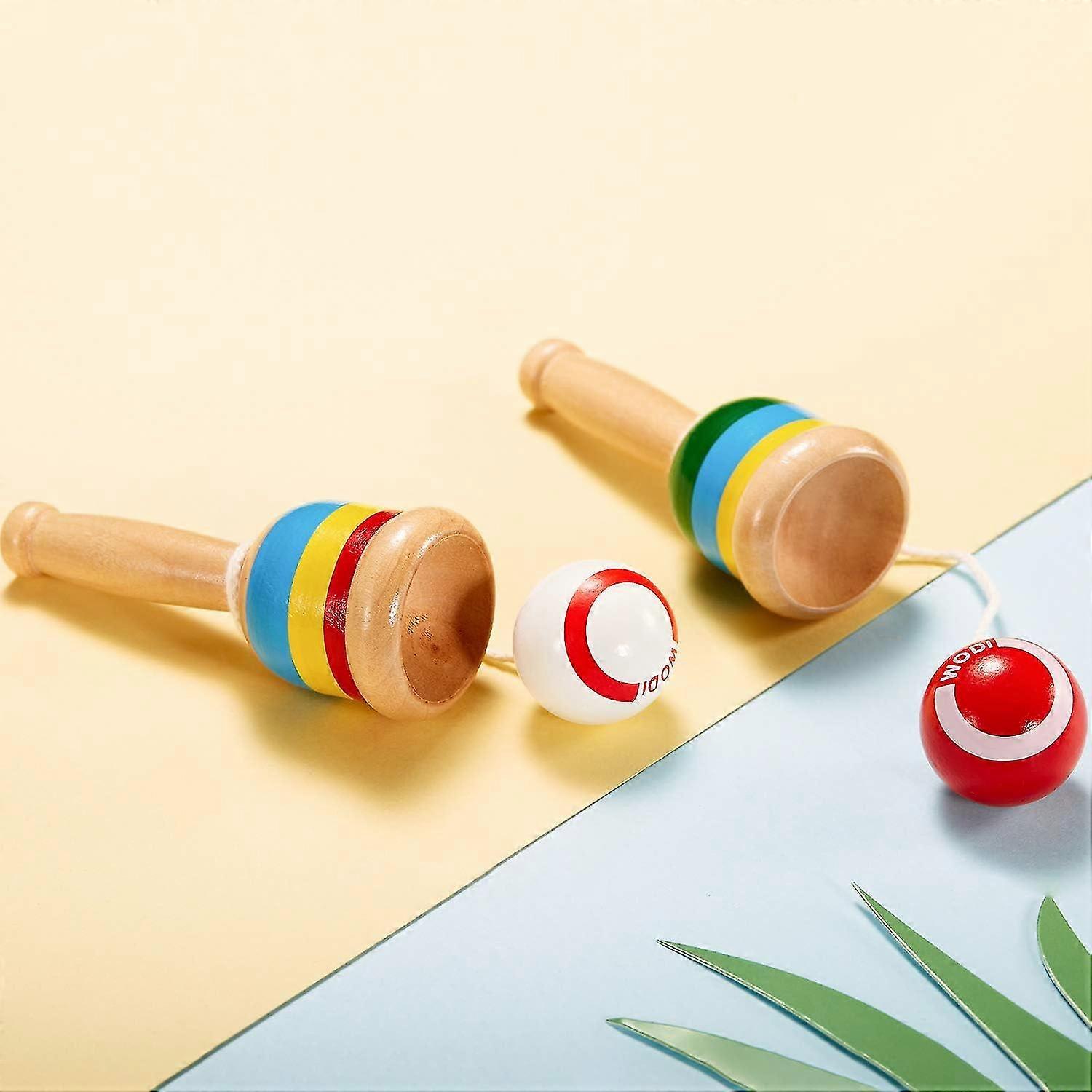 2Pcs Jacks Game with Ball Paddle Ball with String Cup and Ball Game ...