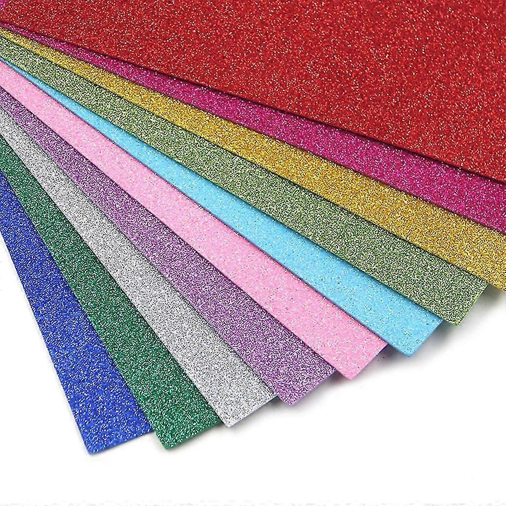 10 Pcs A4 Glitter Foam Papers Sponge Foam Eva Paper For Kids Diy Craft ...