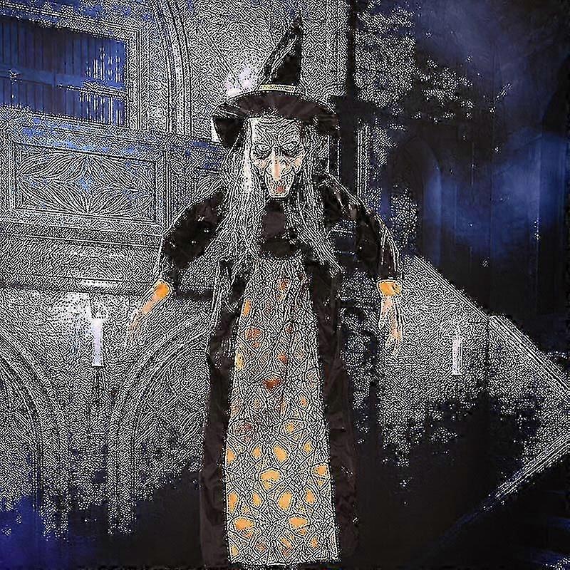 Life Size Animated Witch With Led Eyes And Spooky Sounds Halloween ...