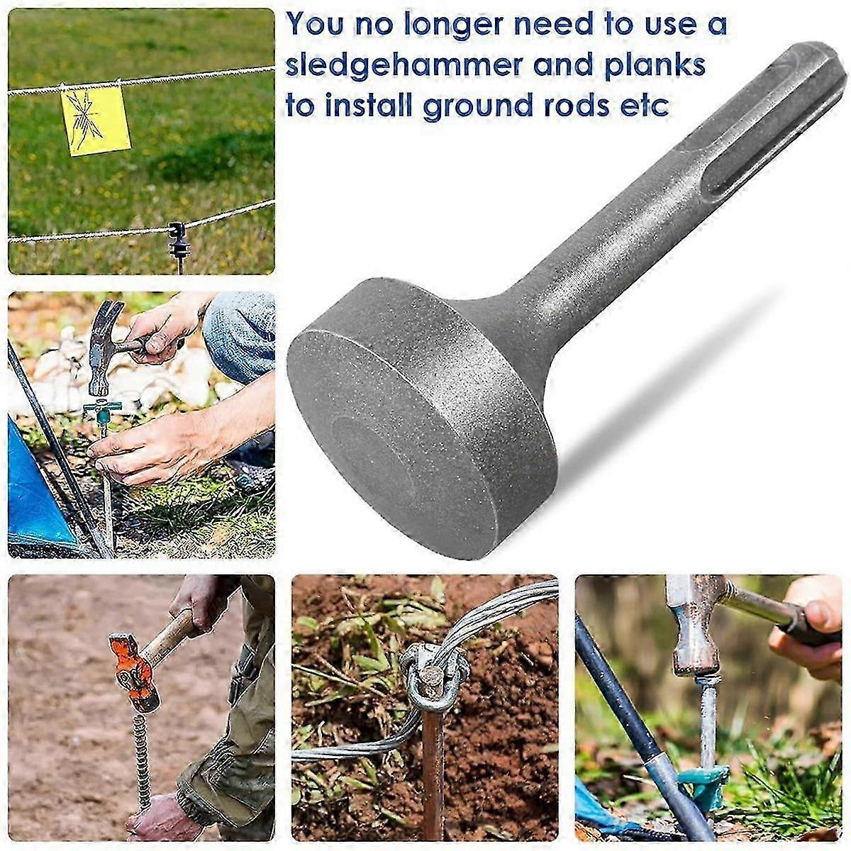 SDS Plus Ground Rod Driver, Heavy Duty Steel Drill Bit Driver, Rotary ...