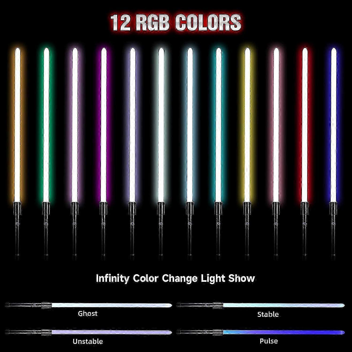 Light Saber Heavy Dueling Light Sabers with 10 Sound Fonts,12 RGB ...