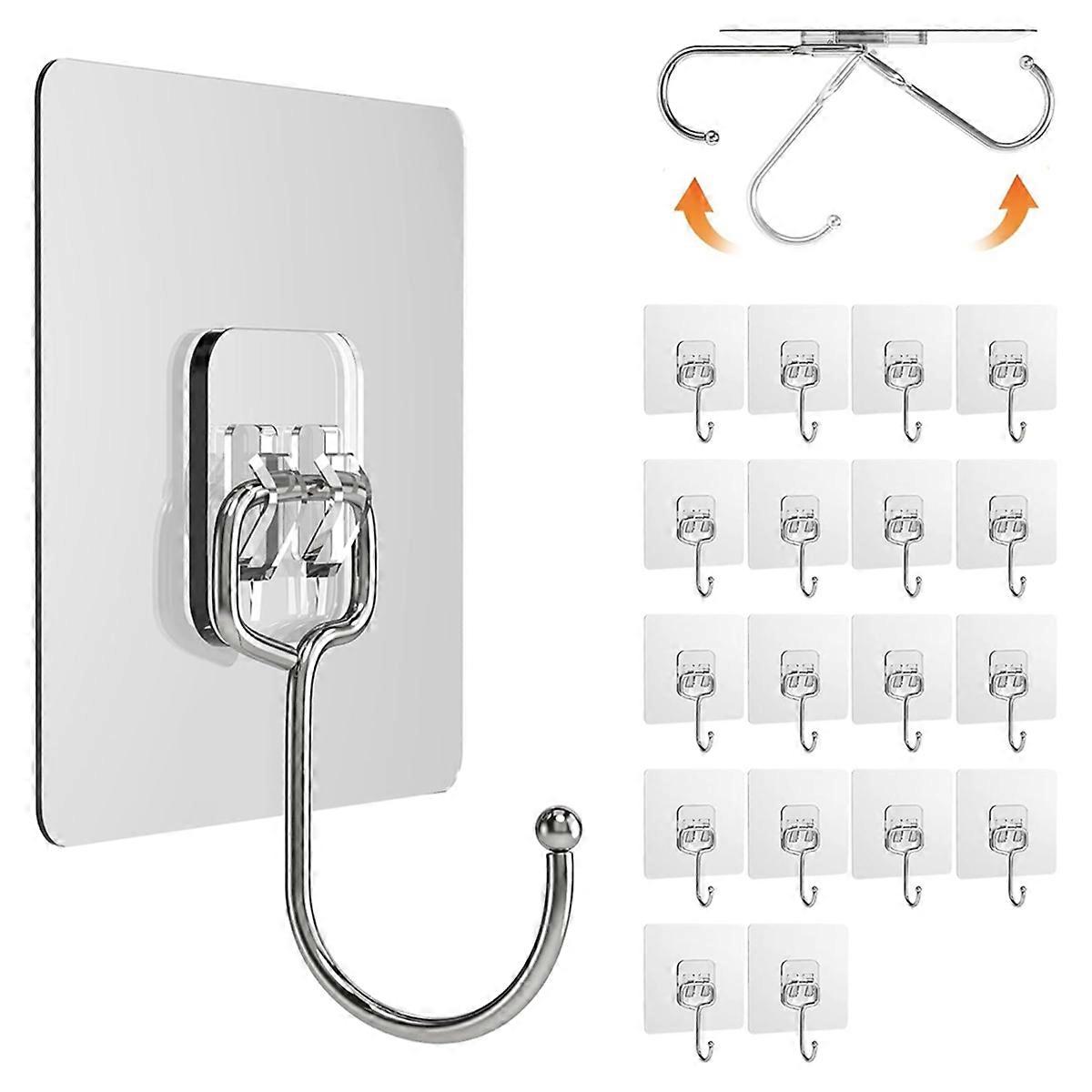 Large adhesive hook, wall hook, strong removable adhesive hook(20pcs ...