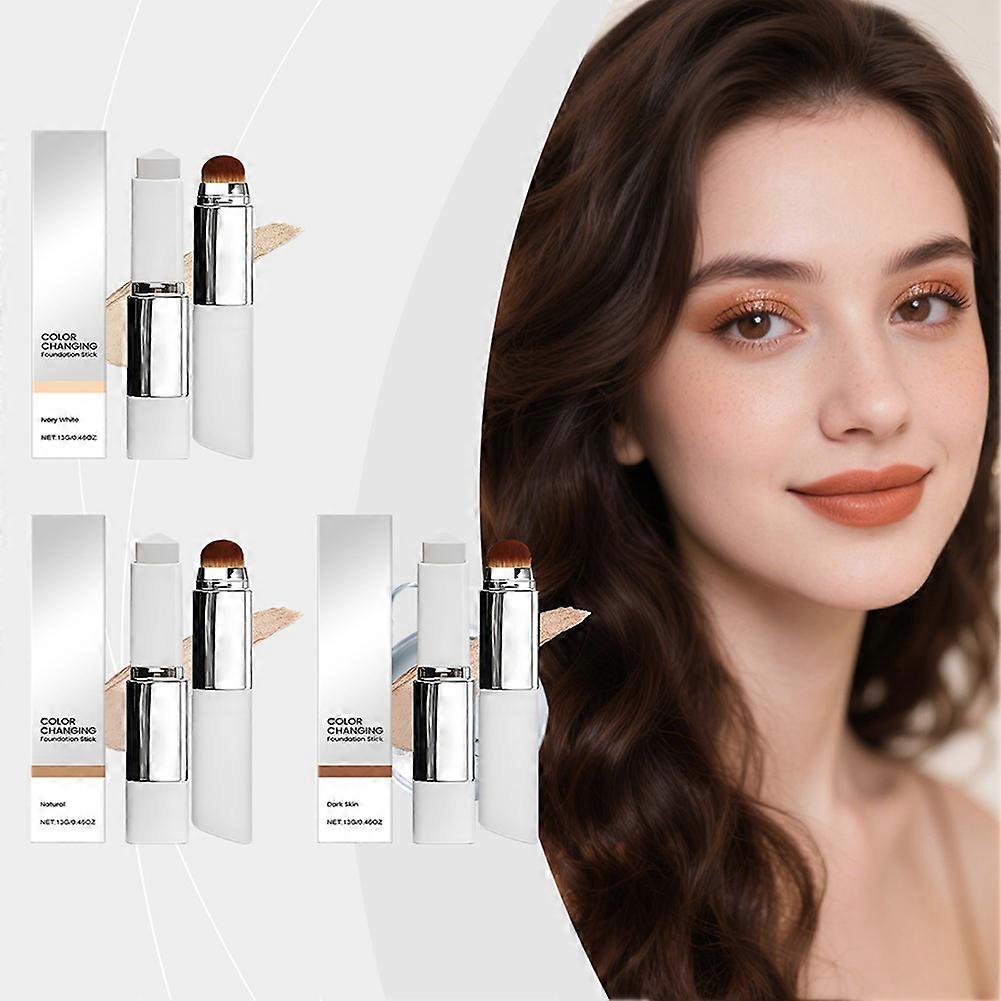2 in 1 Color-Changing Foundation-Stick, Medium to Full Coverage Dewy ...