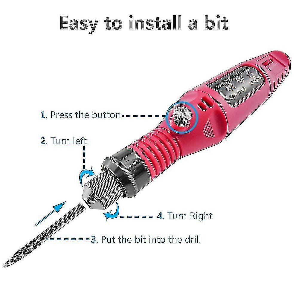 Electric Nail Drill Machine Filer Kit Rotary Carver Nail Polish Machine ...