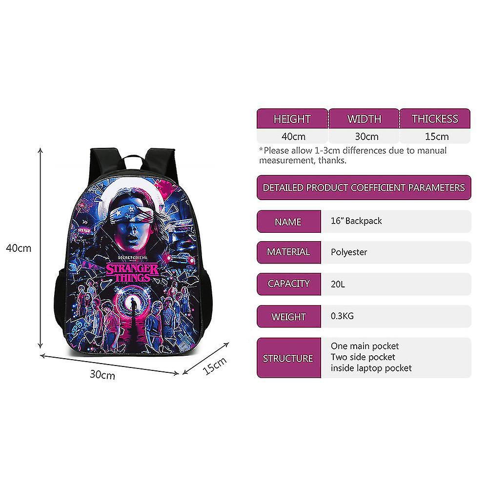 Stranger Things Backpack Students Kids School Bag For Primary And ...