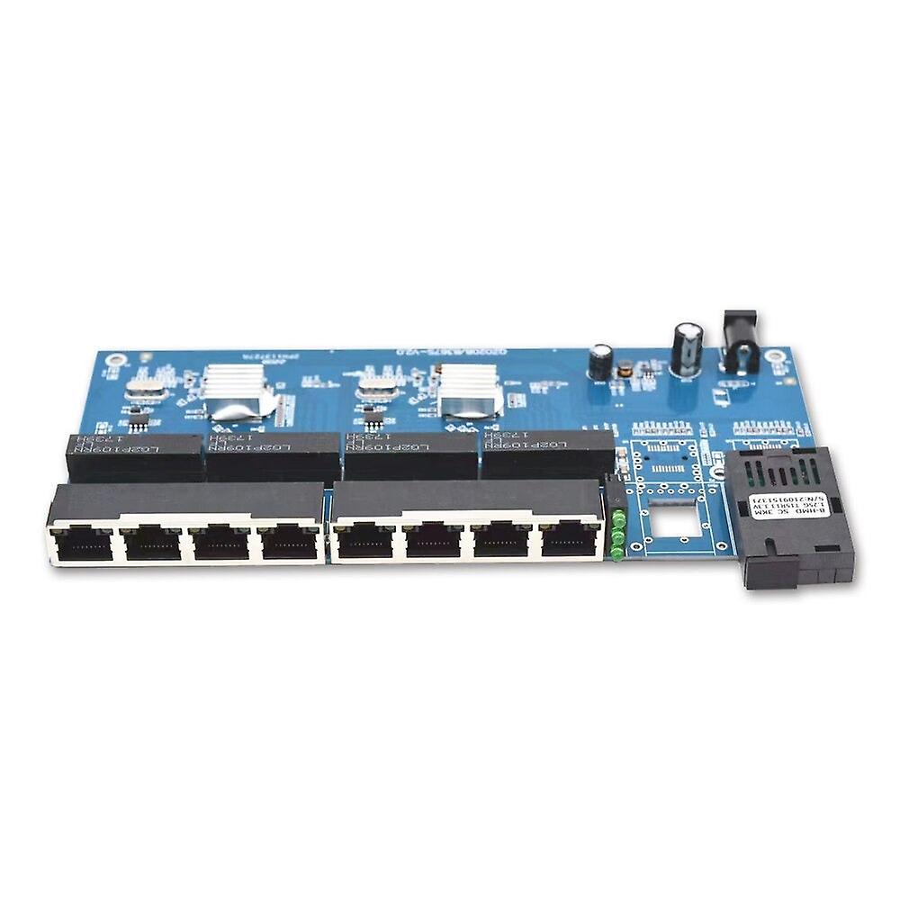 Pcba gigabit fiber optic converter board 8*rj45 2*sc fiber ethernet ...