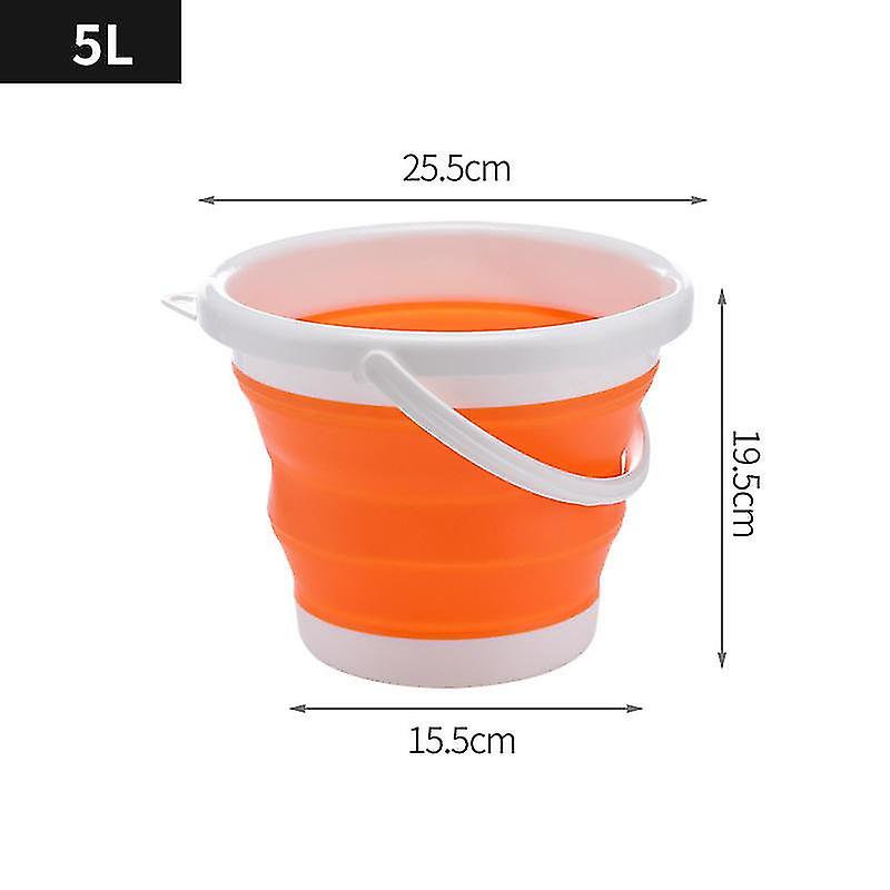 5l Collapsible Silicone Bucket - Plastic Bucket For Cleaning, Kitchen, Car Wash, Camping ...