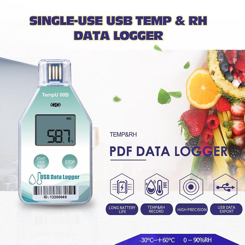 Tempu08b Temperature Data Logger 32000 Capacity Pdf Report Support ...