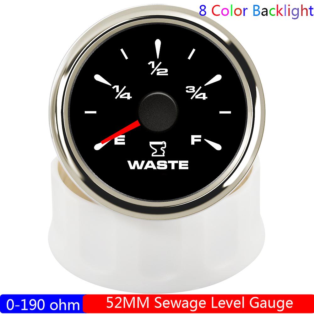 8 Color Backlight Waste Level Gauge 52mm New Boat Water Sender Unit ...
