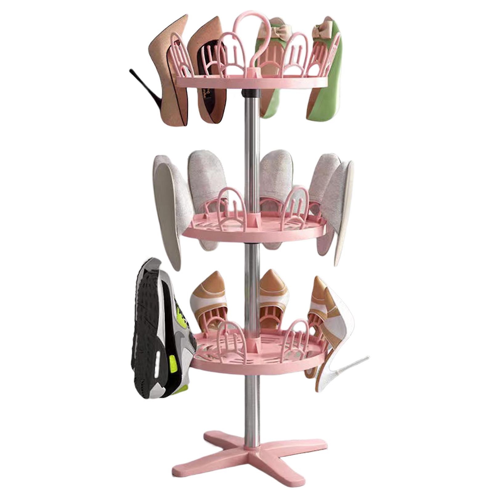 Revolving Shoe Rack Plastic Standing Circular Spinning Shoe Organizer ...