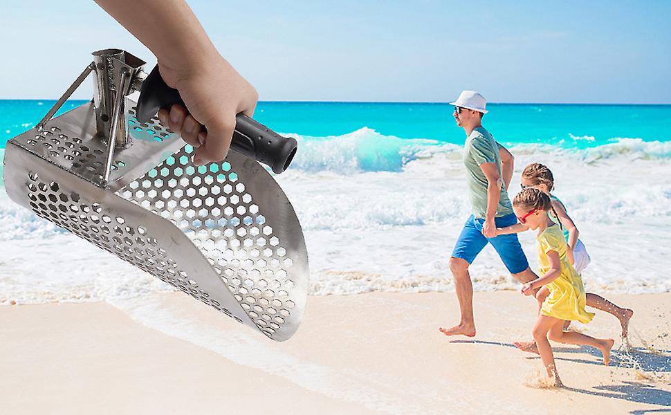 Large Beach Sand Scoop Metal Detector Hunting Tool Stainless Steel Hex ...