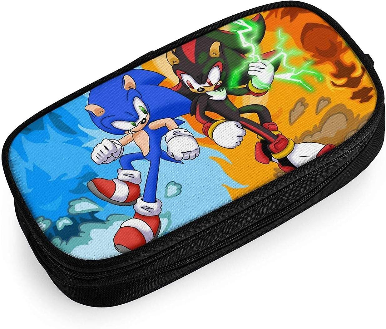 Portable Stylish Pencil Case Sonic Shadow Simple Zipper Pen Marker ...