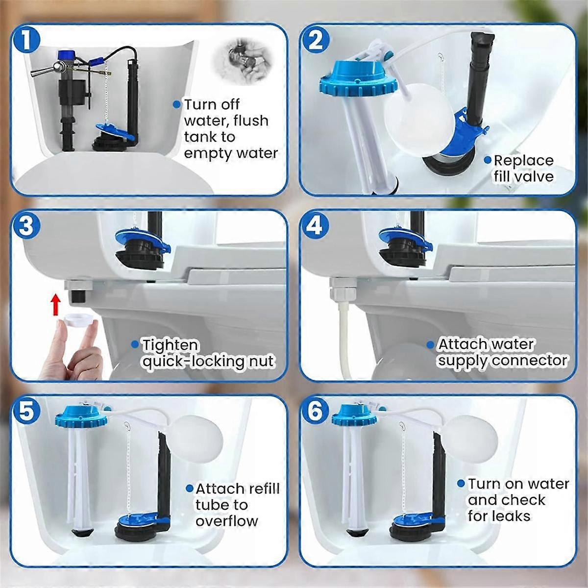 Toilet Tank Replacement Kit, Toilet Float Valve Replacement Kit 2 Inch ...