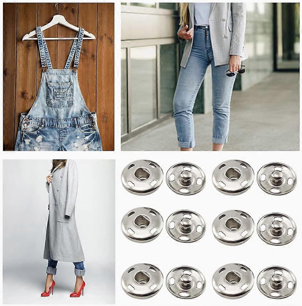 Sew on Snap Buttons, 6 Sets Press Studs Snaps Fasteners Buttons for ...