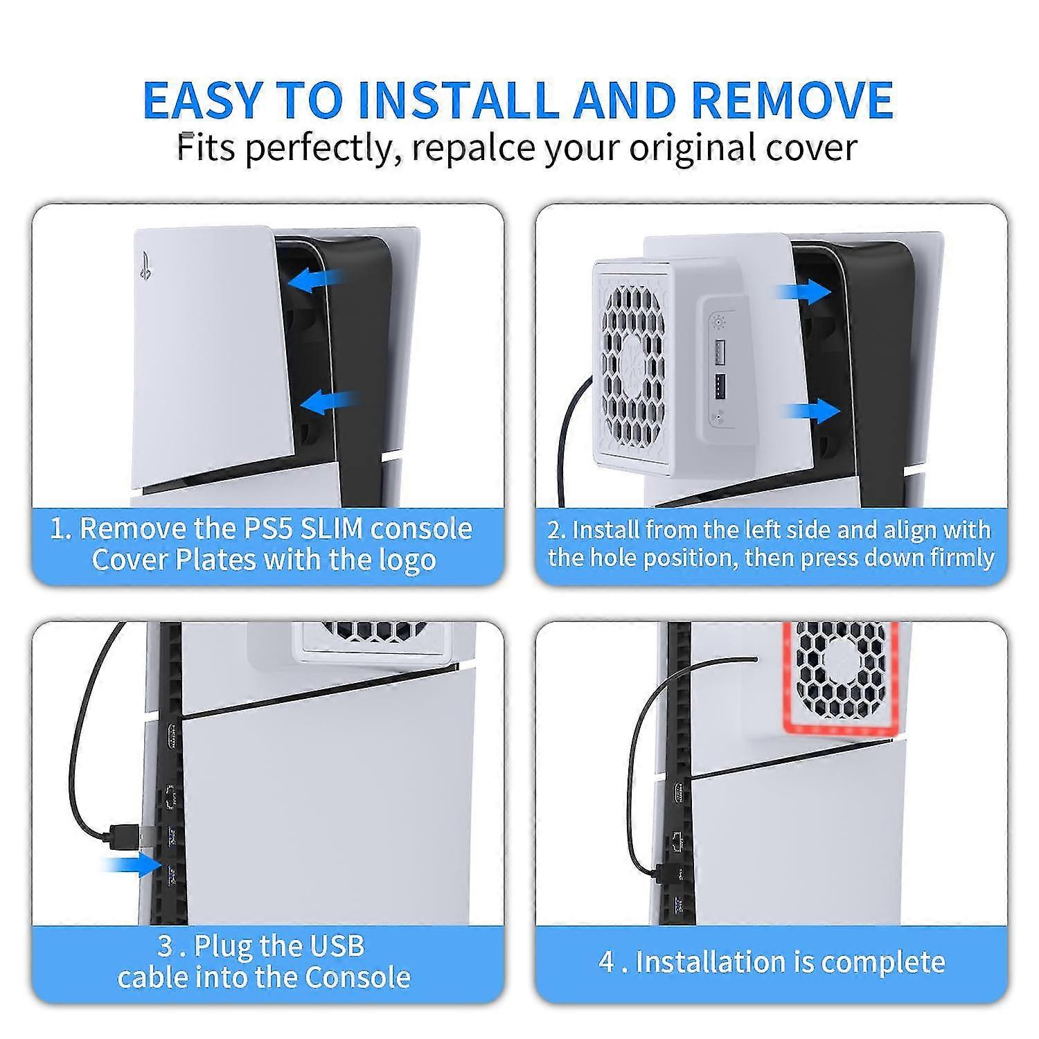 Ps5 Slim Cooling, Ps5 Slim Plate med kylare, Ps5 Slim Cover för Ps5 ...