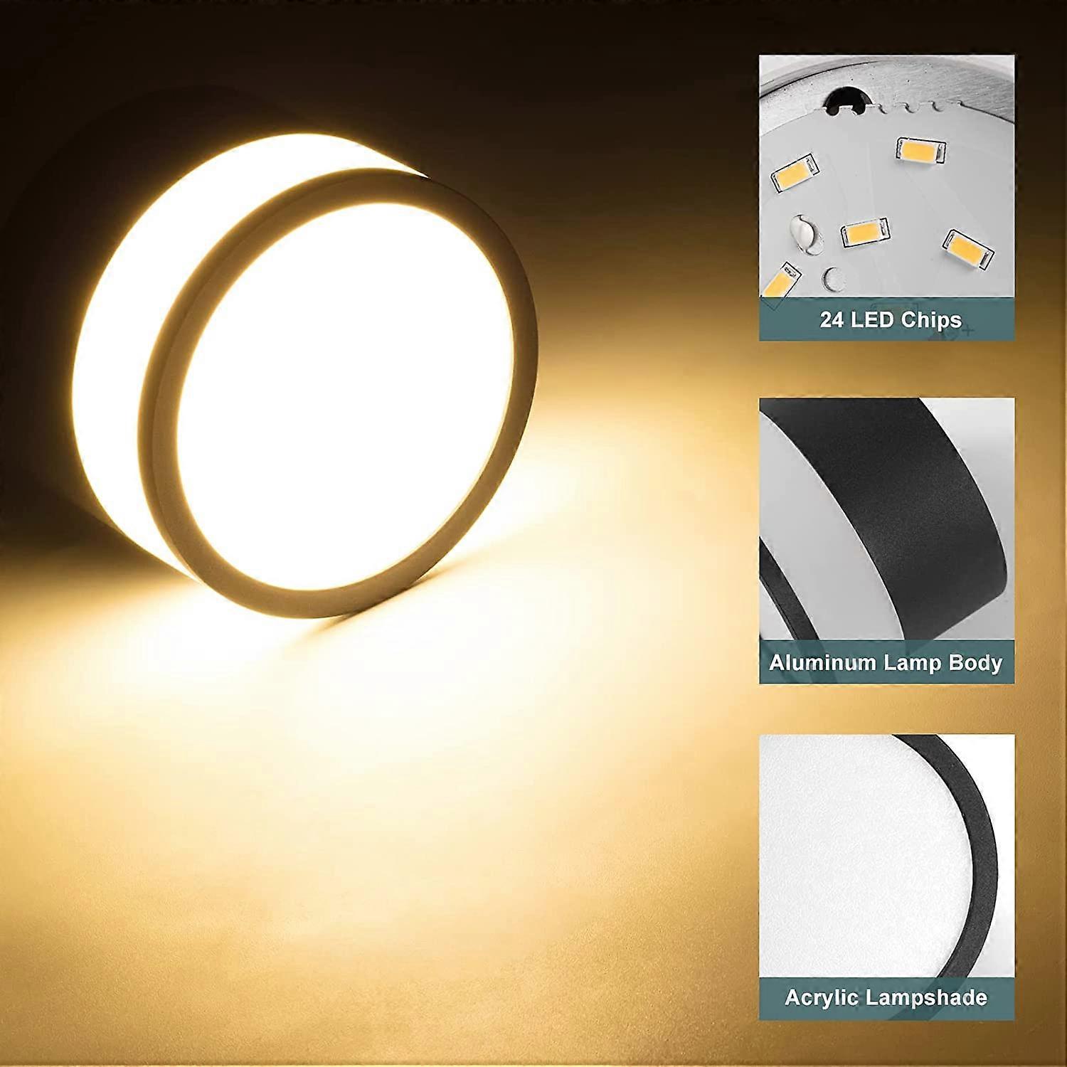 Temgin LED Ceiling Light Spot 12W 3000K Round Black Warm White Ceiling ...