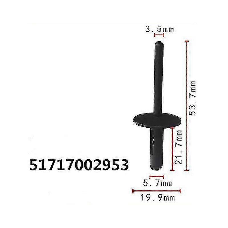 50pcs Bmw X3 E83 X5 E53 Plastic Pop Blind Rivets 6mm Wheel Arch Side ...