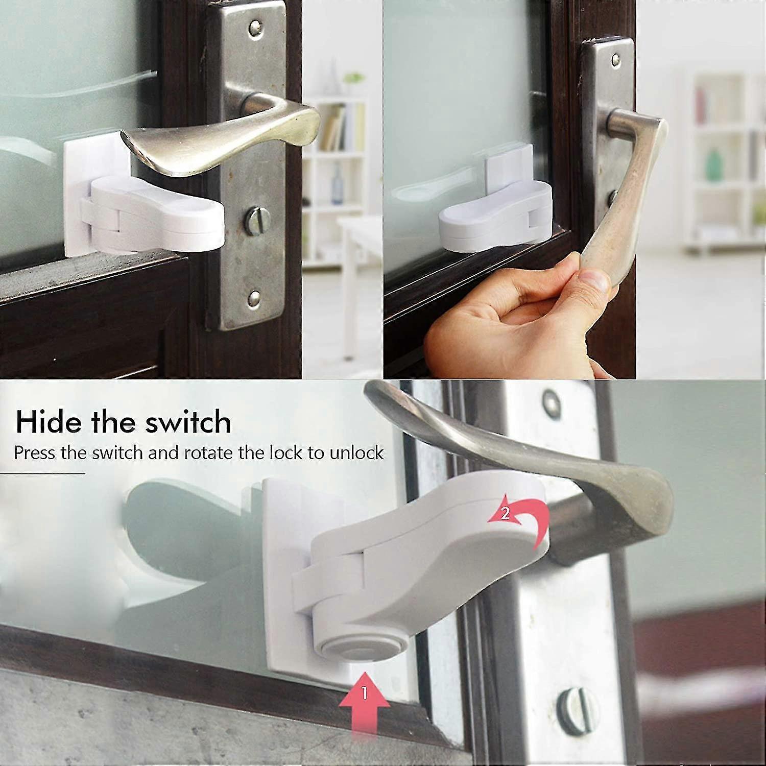 4 Pcs Door Stops Child And Baby Safety Lock Rotating Handles Window ...