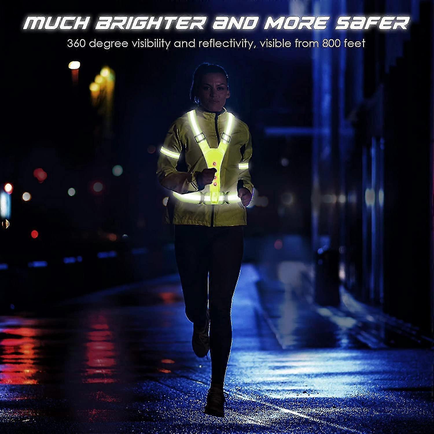 Led Reflective Vest, High Visibility Led Reflective Safety Vest Running ...