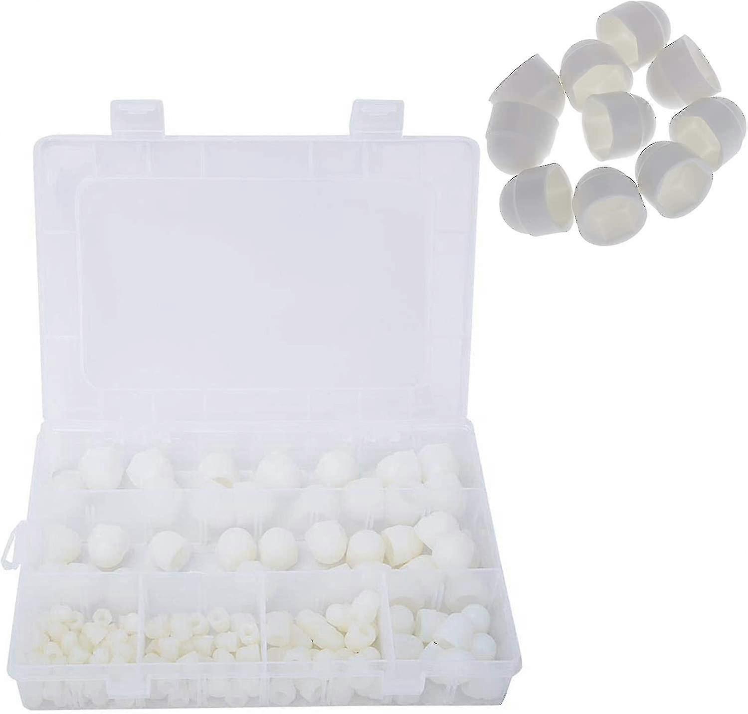 145 st Bult dome täcklock, mutter skydd lock Vit plast mutter och bult ...