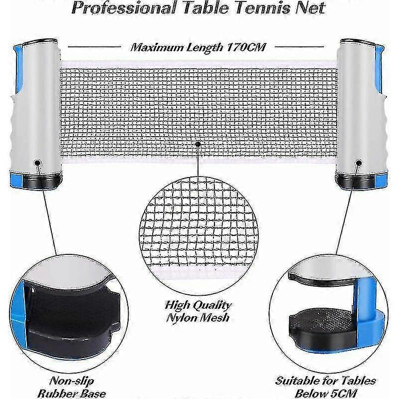 (Red And Black) Table Tennis Net, Adjustable Portable Retractable Table ...