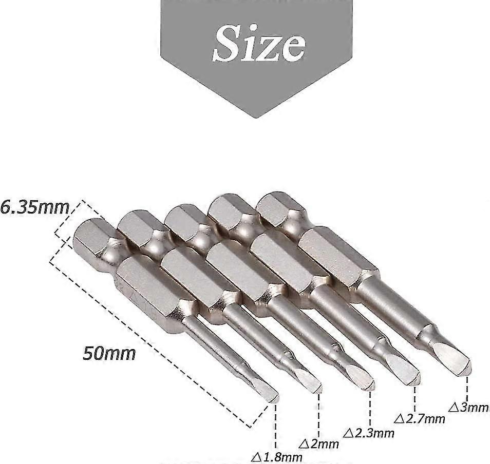 50mm S2 Steel Triangle Head Screwdriver Bits - Triangular Tip Screw ...