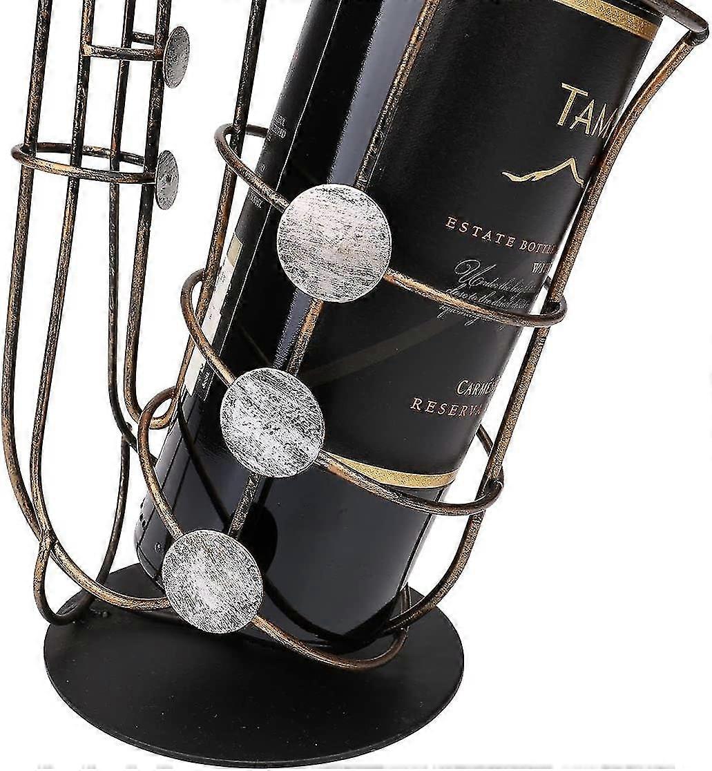 Metal Saxophone Wine Rack Iron Holder Wine Bottle Rack Sculpture ...
