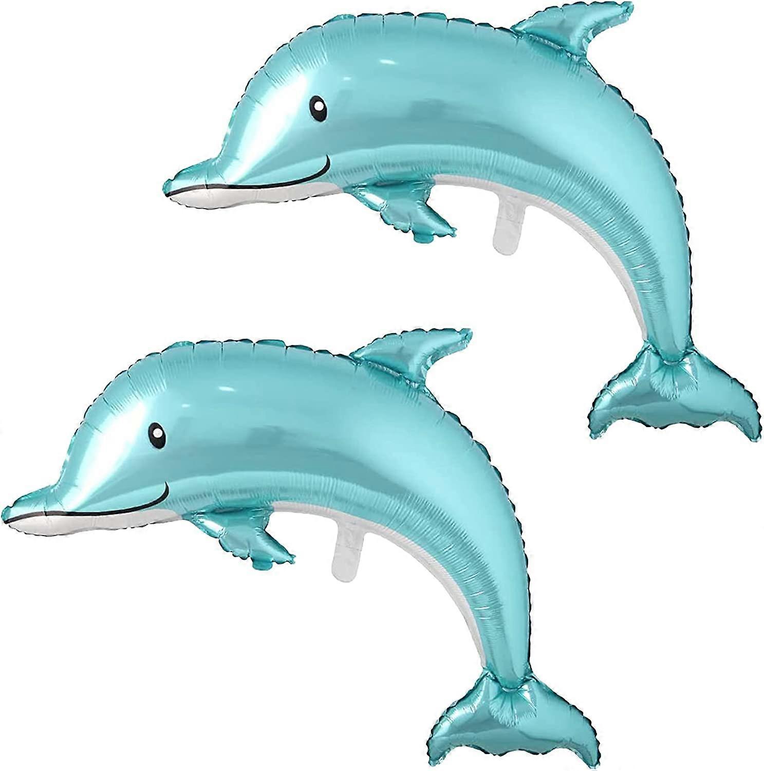 2Pcs Dolphin Balloons Giant Ocean Animal Foil Balloons for Birthday ...