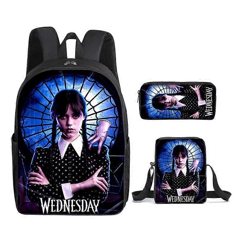 Three-piece Set of New Wednesday Addams Schoolbag Adams Wednesday ...