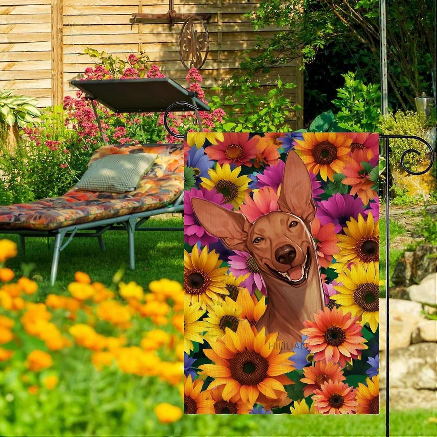 Sunflower Pharaoh-Hound Garden Flag Summer Spring Garden Flags for ...