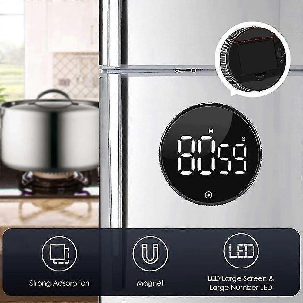 LED Digital Timer Magnetic Kitchen Timer Manual Countdown Alarm Clock ...