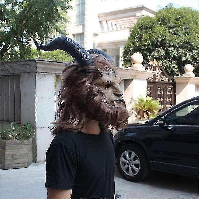 Beast Mask Beast Cosplay Mask with Wig for Adult | Fruugo UK
