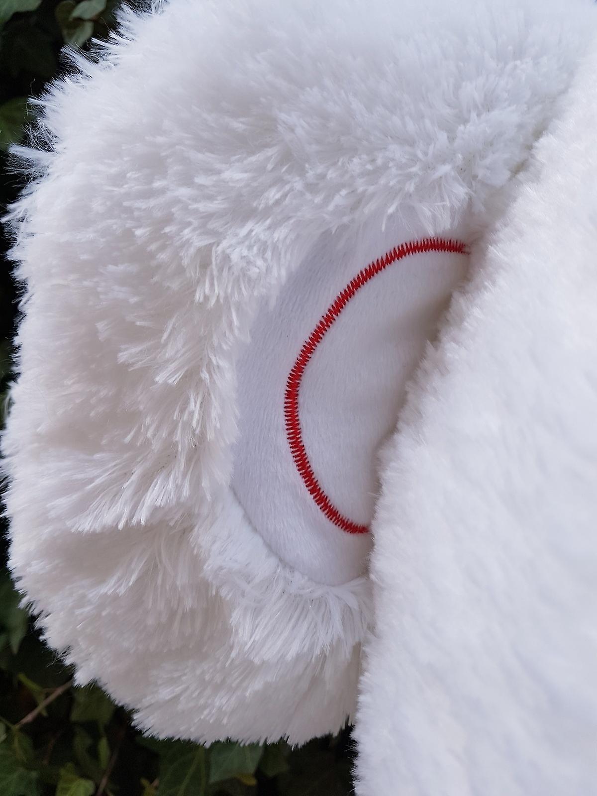 Kæmpe stor bamse bløde udstoppede dyr 75 x 85cm - Hvid og rød | Fruugo DK