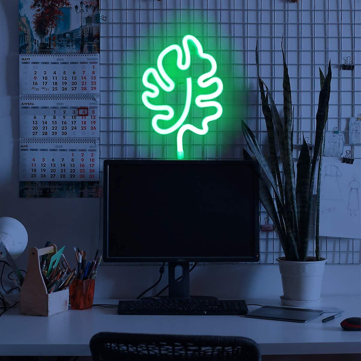 2024 Green Leaf Neon Neon Signs Led Neon Lights For Walls Led Neon ...