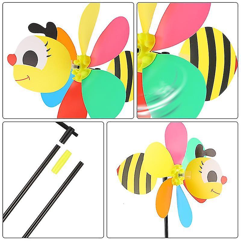 4Pcs stereo bee shape windmill cartoon design windmill plug-in garden ...