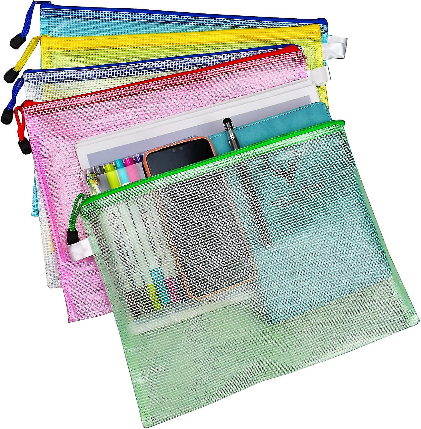 5pcs Plastic Wallets A4 File Folder Document Zipper Bags A4 Zip Bag ...