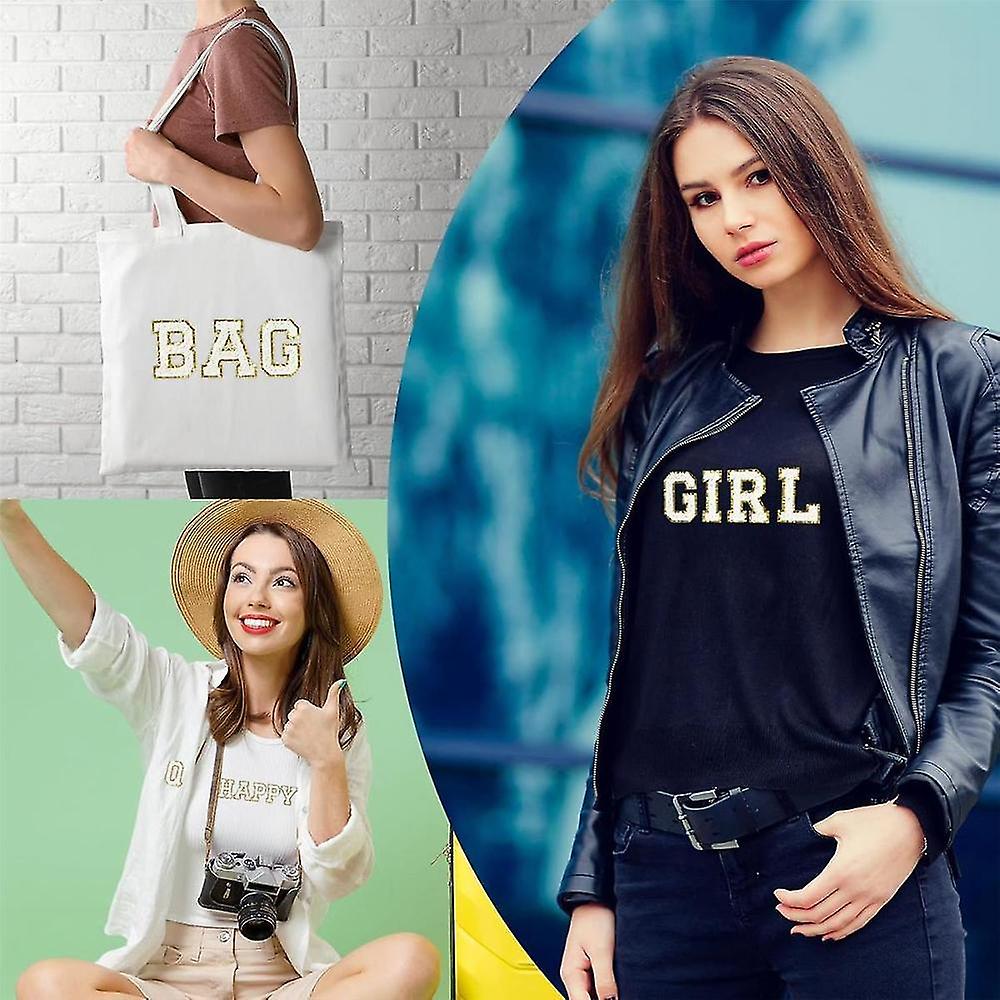 26 Piece Self Adhesive Chenille Letter Patches Varsity Letter Patches A-z Glitter Iron On ...