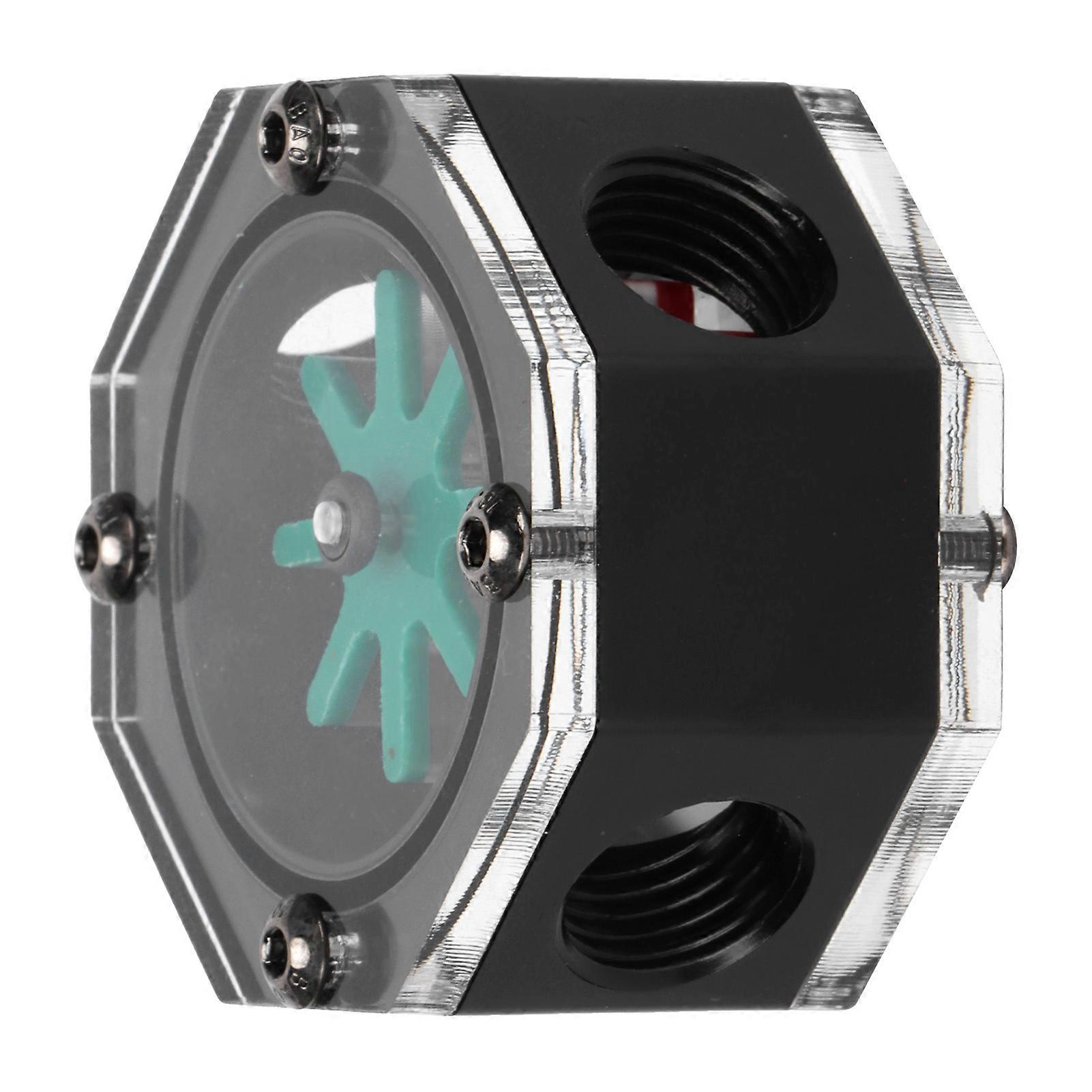 Water Flow Meter Octagonal Acrylic and Metal Rheometer for Computer ...