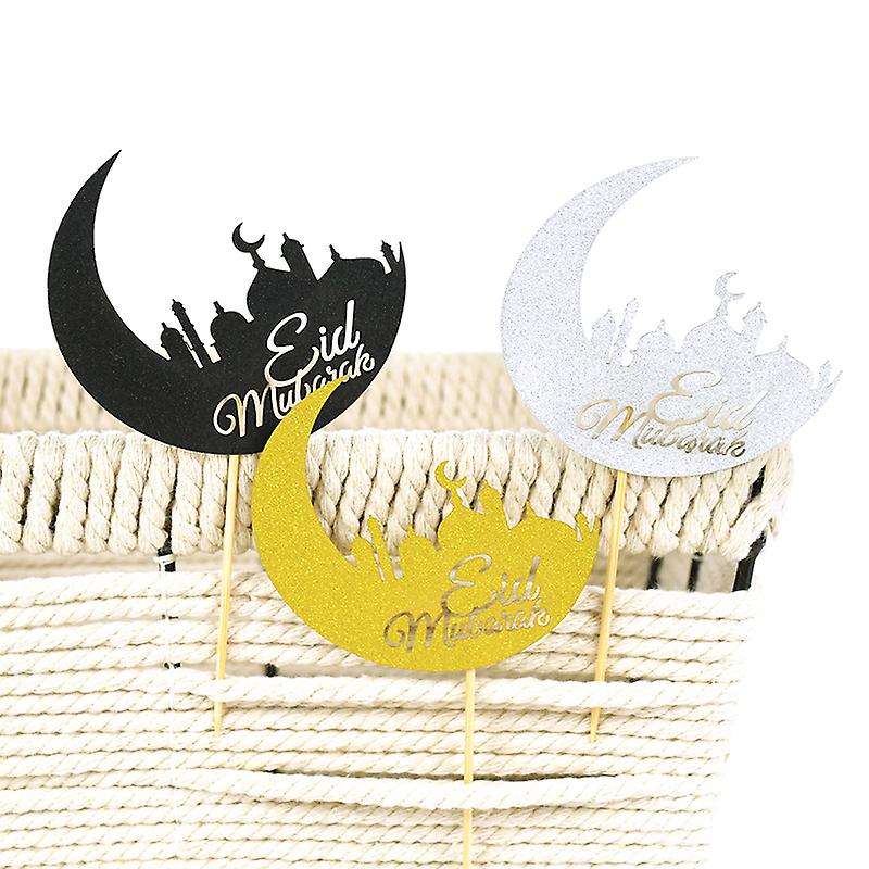 2023 Eid Mubarak Ramadan Moon Cupcake Topper Paper Cake Topper Islamic ...