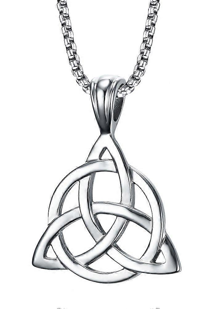 Simple lucky trinity knot pendant stainless steel triangle triple knot ...