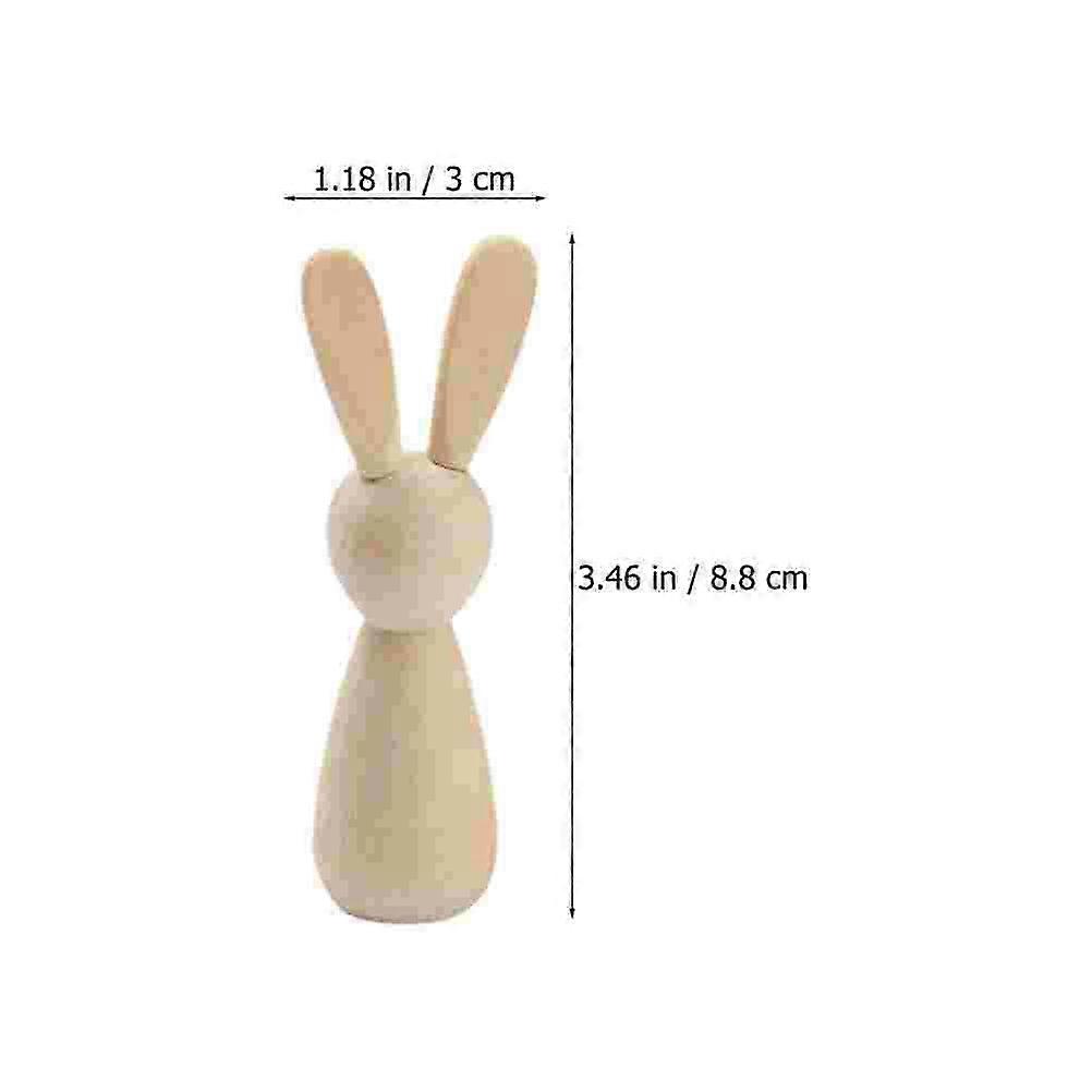 6 Pcs Rabbit Wooden Peg Dolls Puppet DIY Graffiti Blank Painted Drawing ...