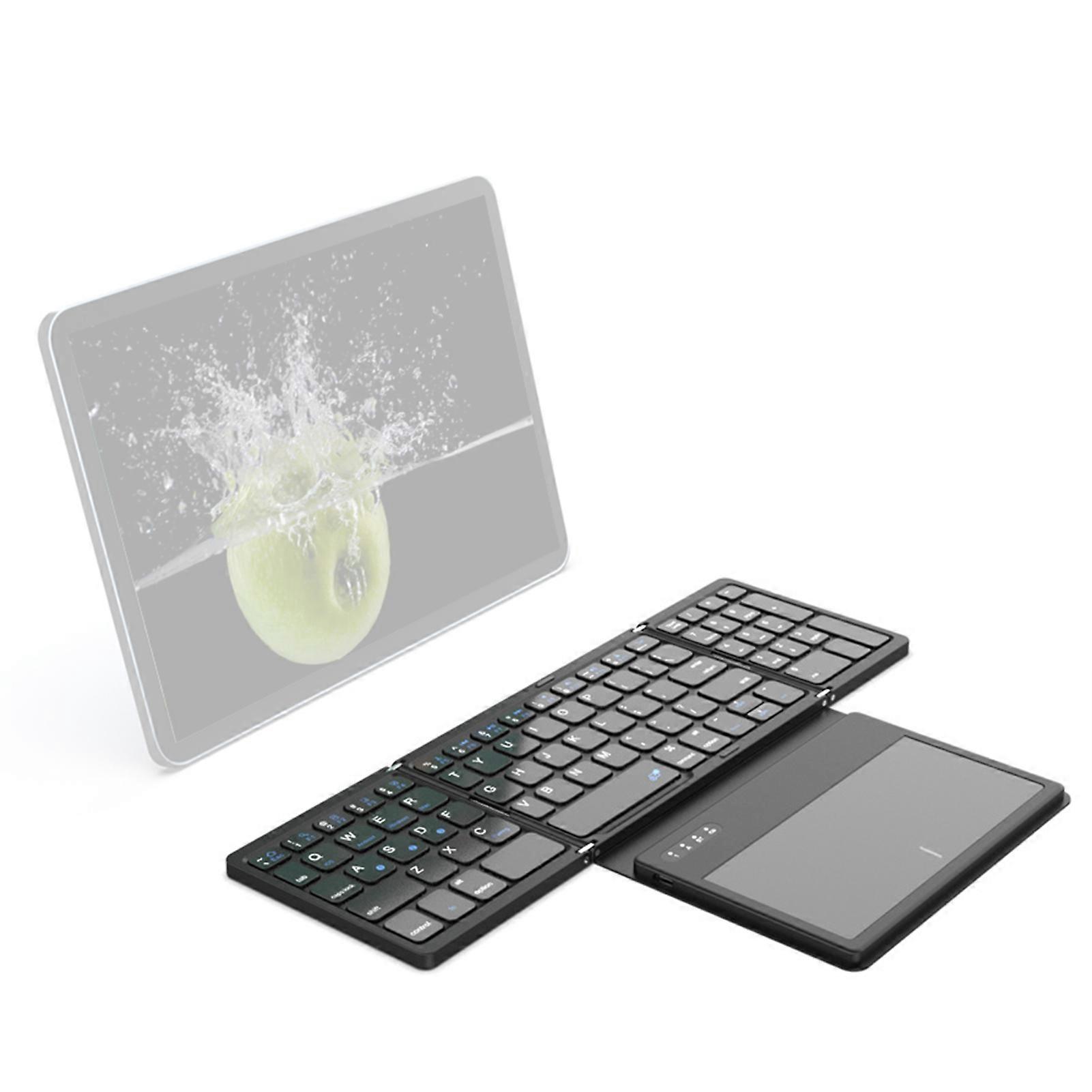 Ultra Thin Wireless keyboard Four fold with large touchpad BT keyboard ...