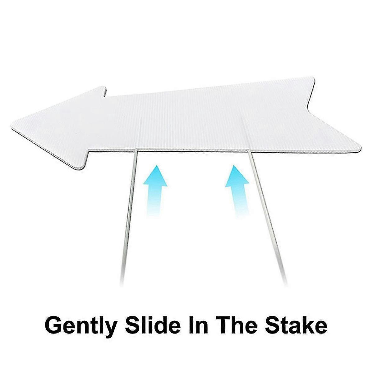 Directional Arrows Signs with Stakes, 4 Pack Blank Yard Signs Plastic ...